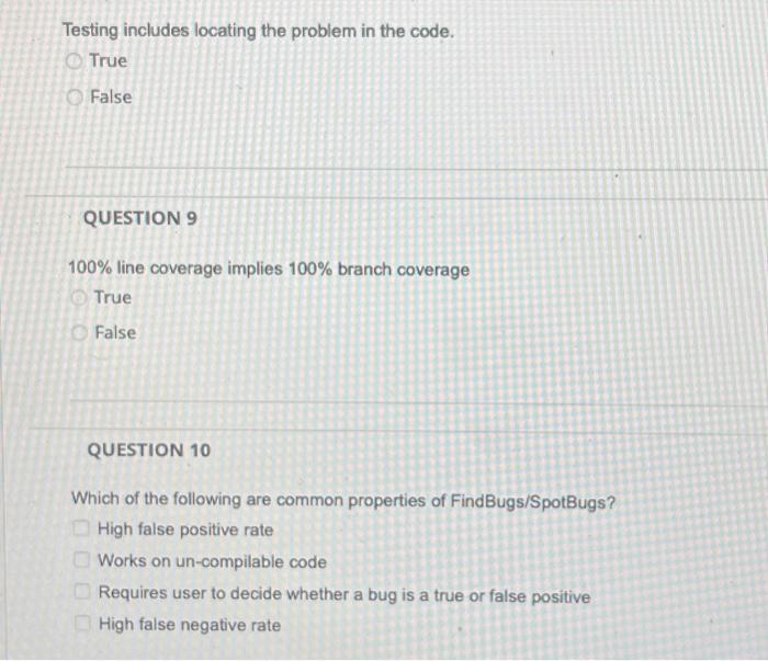 Solved Testing includes locating the problem in the code. | Chegg.com