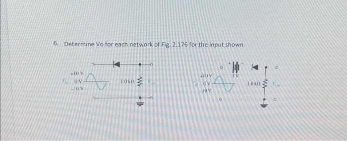 Solved 6. Determine Vo for each network of Fig. 2.176 for | Chegg.com