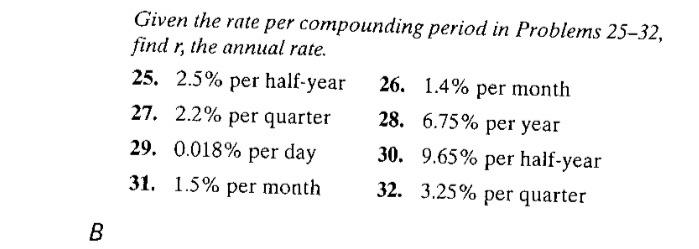 Solved Given the rate per compounding period in Problems | Chegg.com