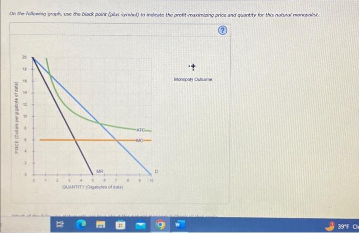 Solved 8. Natural monopoly analysis The following graph | Chegg.com