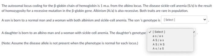 Solved The autosomal locus coding for the B-globin chain of | Chegg.com