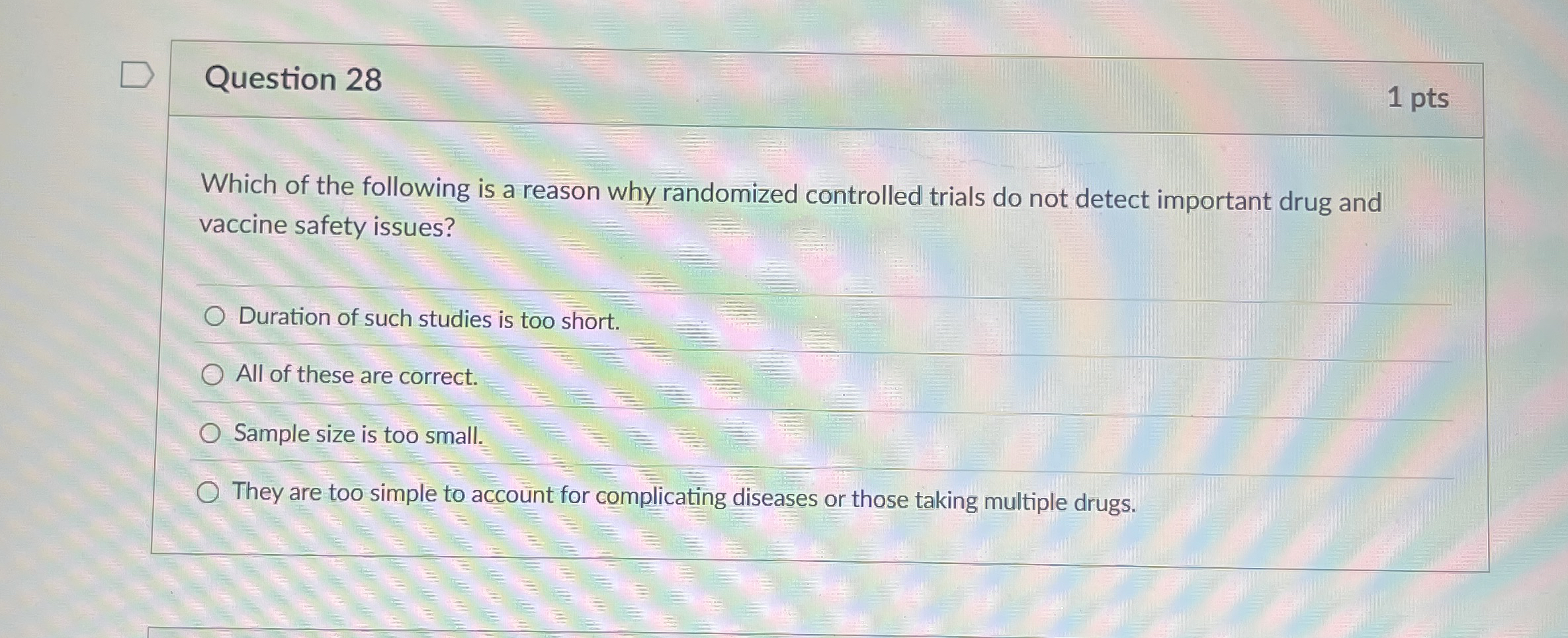 Solved Question 281 ﻿ptsWhich of the following is a reason | Chegg.com