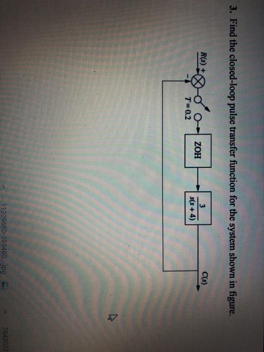 Solved 3. Find the closed-loop pulse transfer function for | Chegg.com