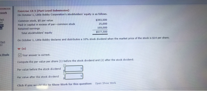 Solved COURCES Exercise 14-5 (Part Level Submission) On | Chegg.com