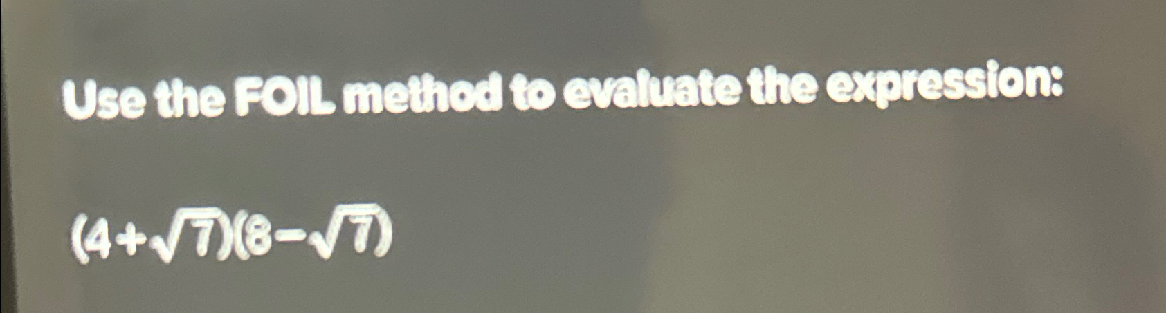 Solved Use the FOlL methed to craluate the | Chegg.com