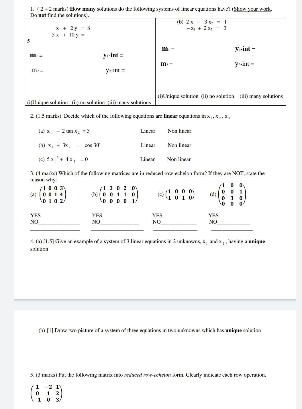 Solved Give an example of a system of 3 linear equations in | Chegg.com