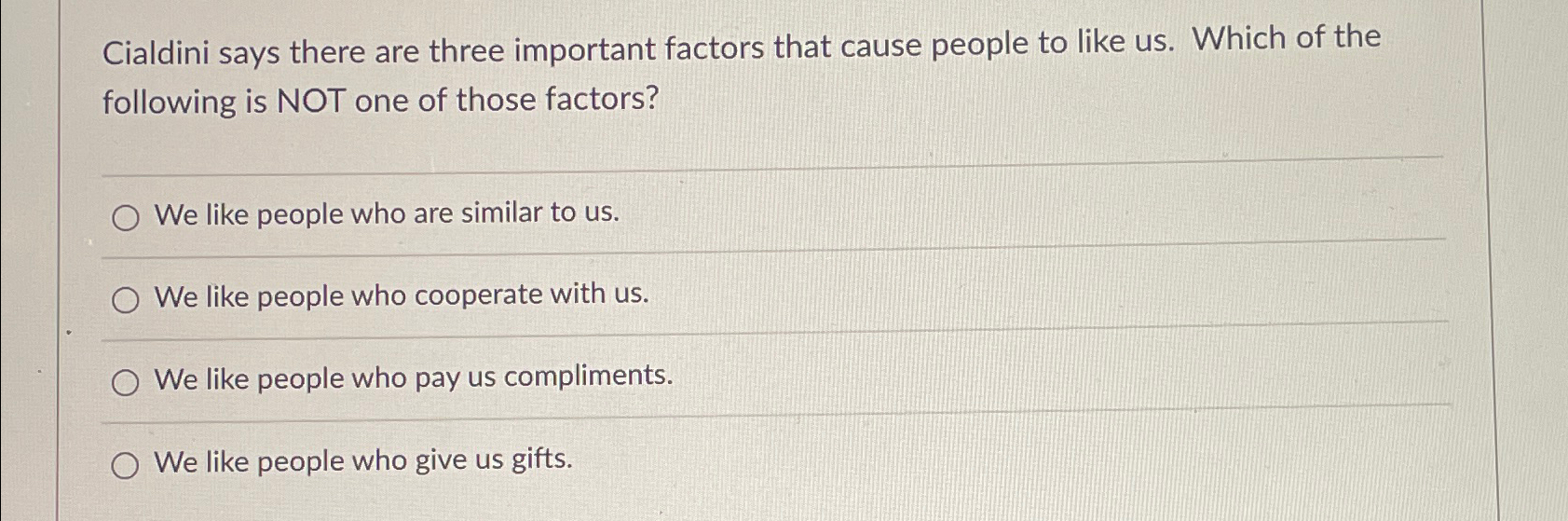 Solved Cialdini says there are three important factors that | Chegg.com