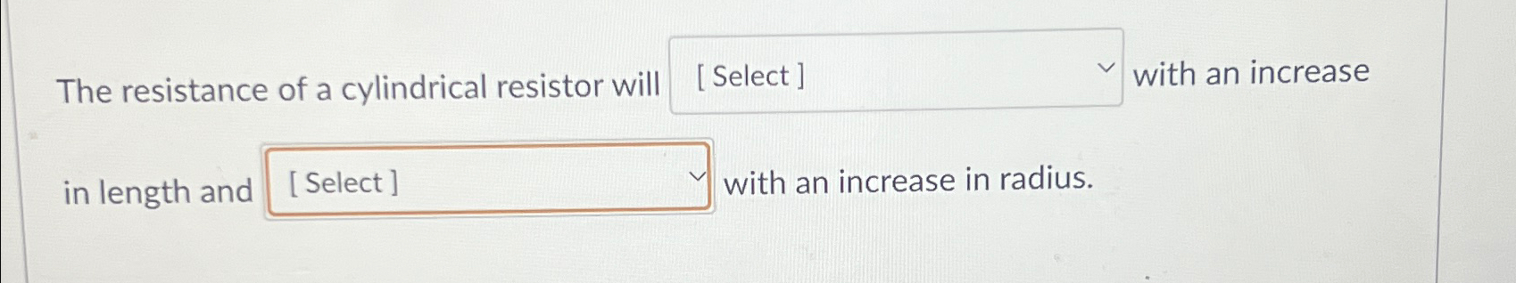 Solved The resistance of a cylindrical resistor will with an | Chegg.com