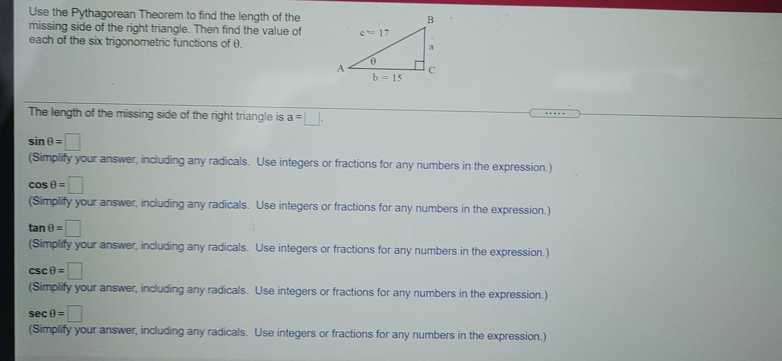Solved B Use the Pythagorean Theorem to find the length of | Chegg.com