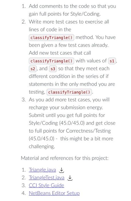 Solved 1/ Triangle.java - inspired by code in OpenDSA's book | Chegg.com
