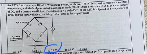 An RTD forms one arm R4 ﻿of a Wheatstone bridge, as | Chegg.com