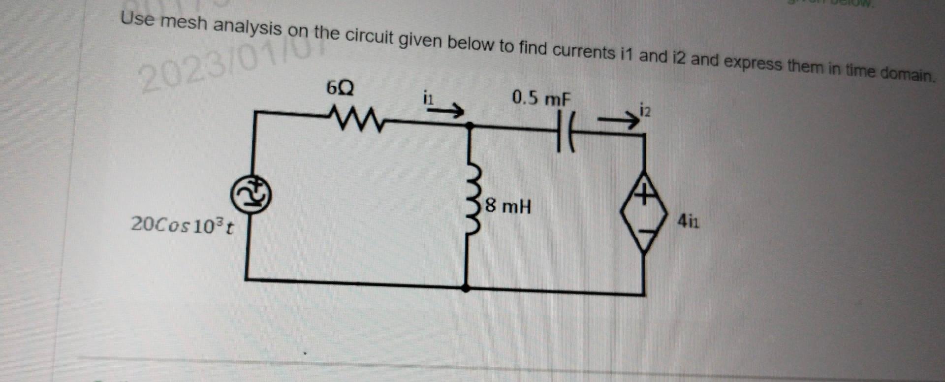 Solved Use mesh analysis on the circuit given below to find | Chegg.com