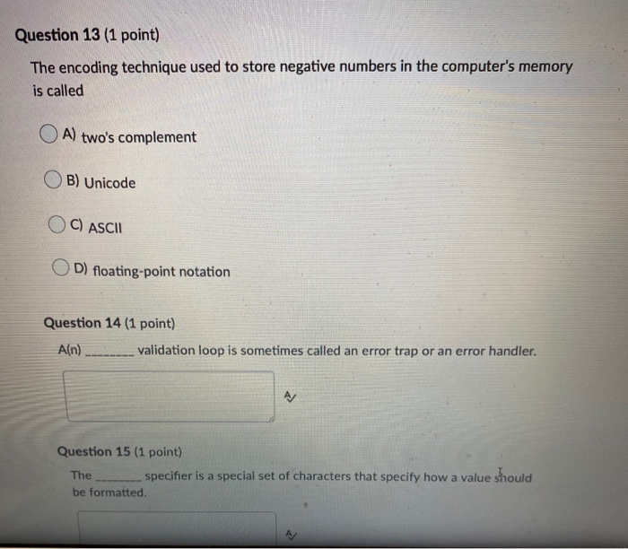 Solved Question 13 (1 point) The encoding technique used to | Chegg.com