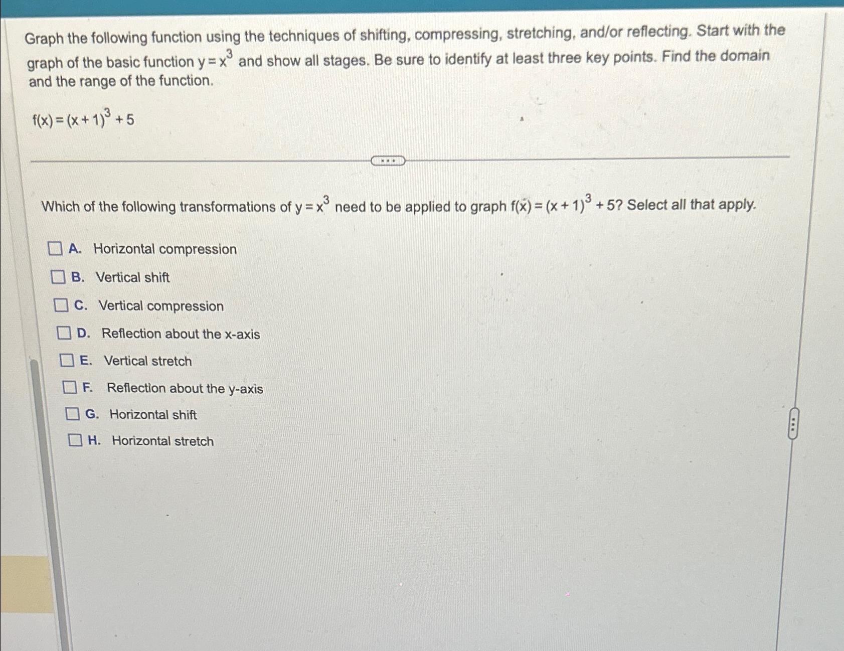 Solved Graph the following function using the techniques of | Chegg.com
