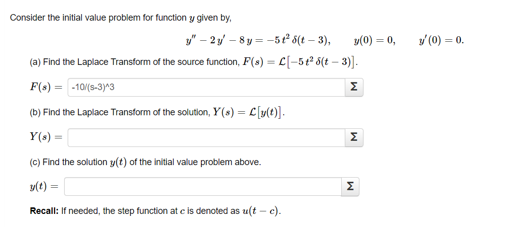 Solved Consider the initial value problem for function y | Chegg.com
