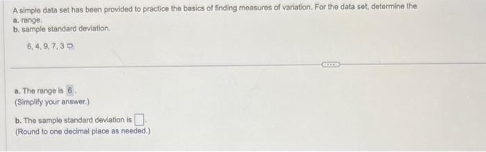 Solved A simple data set has been provided to practice the | Chegg.com