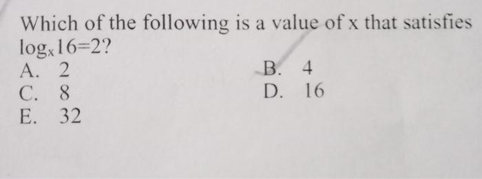 Solved Which of the following is a value of \\( x \\) that | Chegg.com