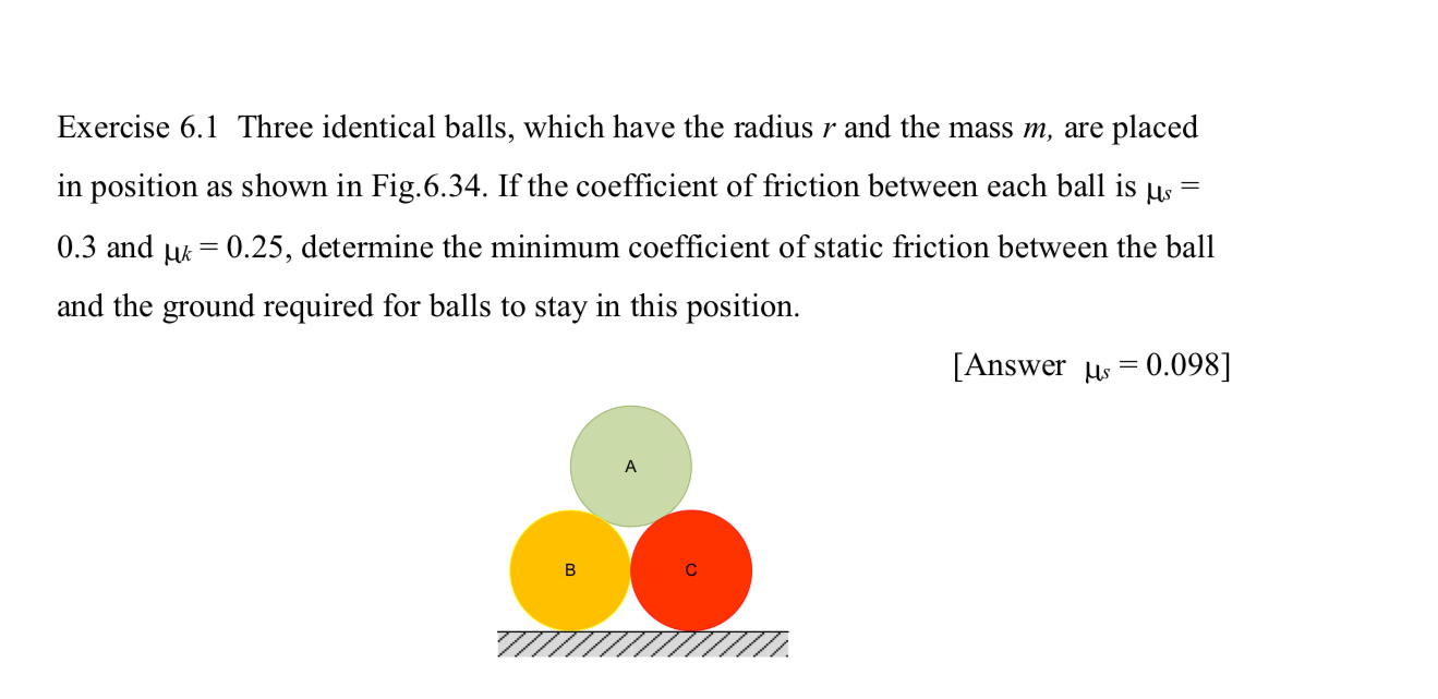 Solved Exercise 6.1 ﻿Three identical balls, which have the | Chegg.com