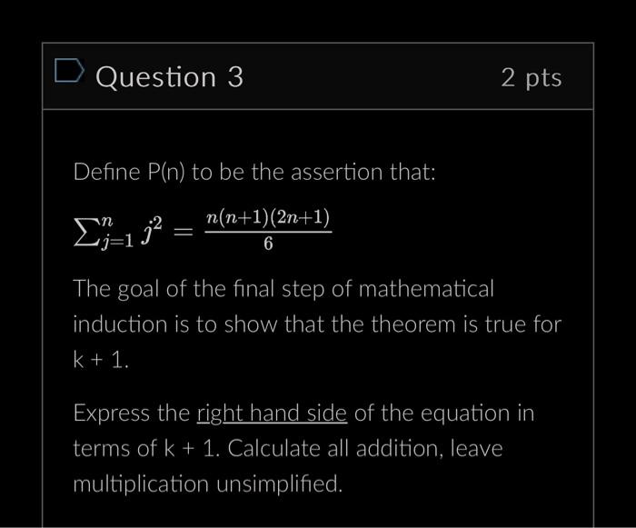 Solved Define P(n) to be the assertion that: | Chegg.com