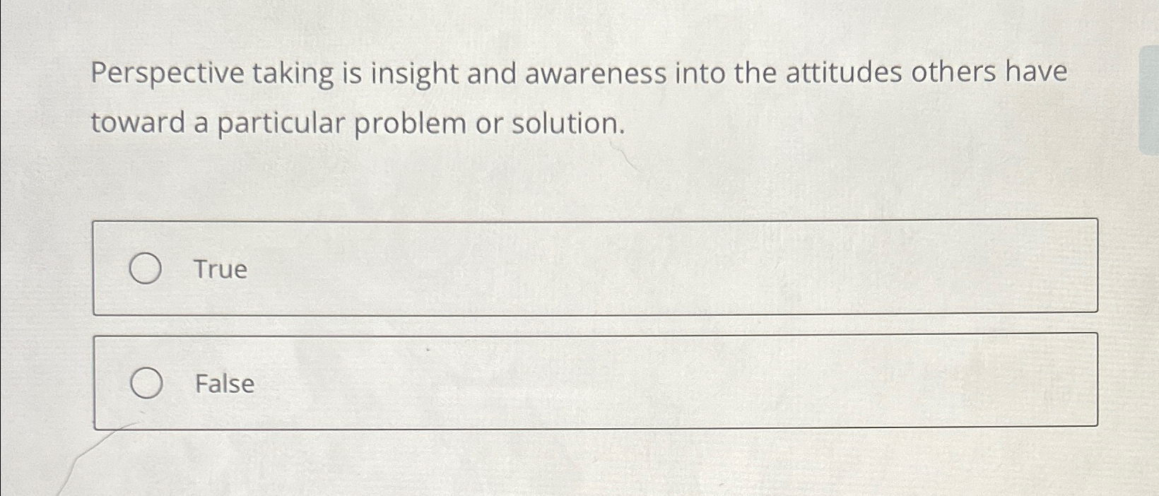 Solved Perspective taking is insight and awareness into the | Chegg.com