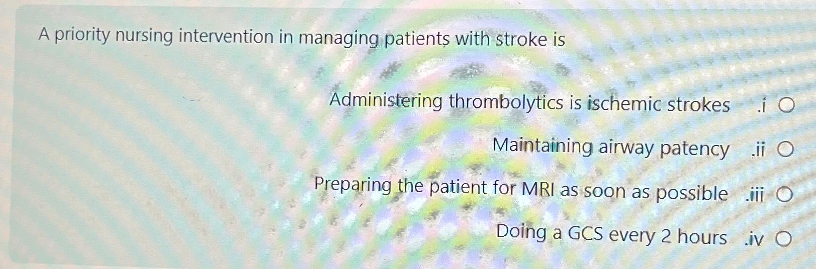 Solved A priority nursing intervention in managing patients | Chegg.com