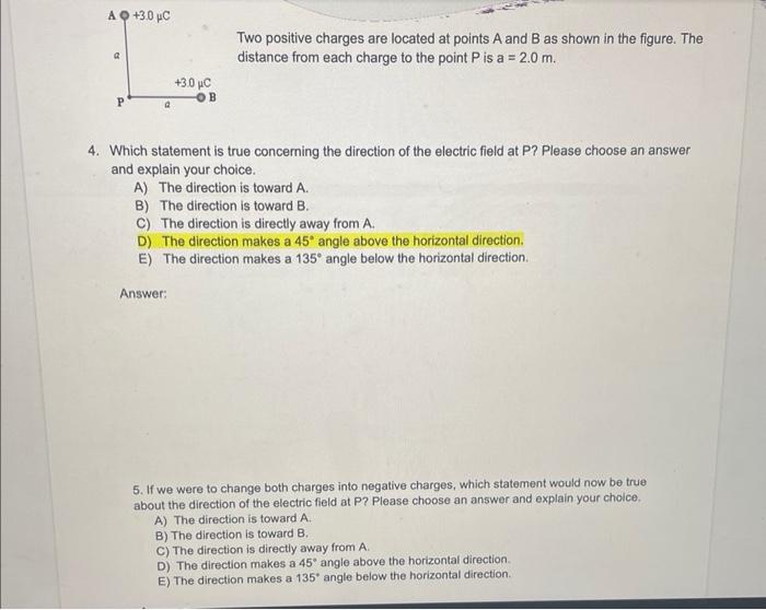 Solved Two positive charges are located at points A and B as | Chegg.com