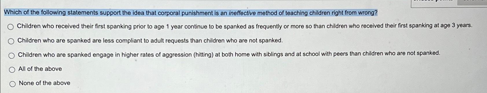 Solved Which of the following statements support the idea | Chegg.com