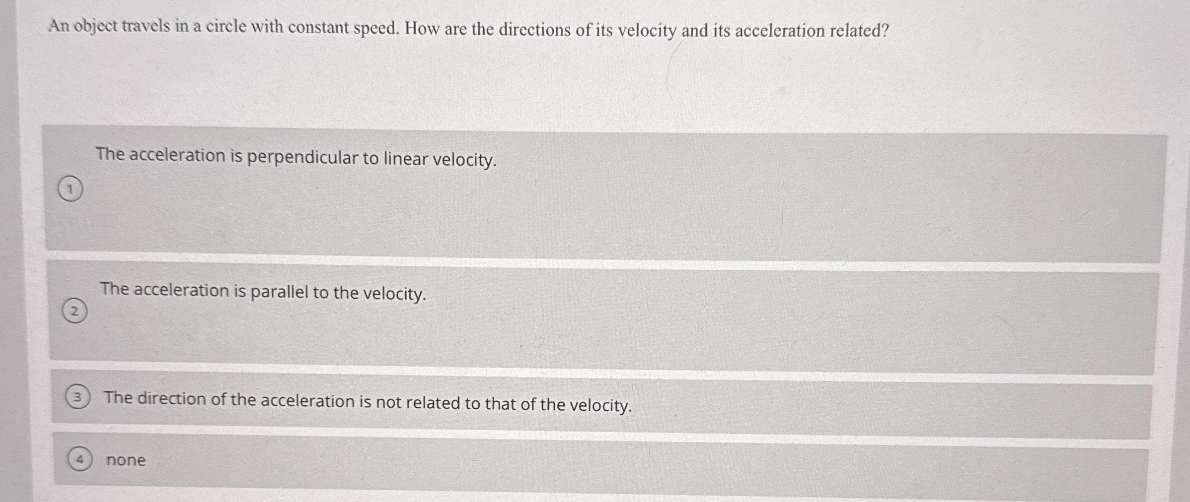 Solved An object travels in a circle with constant speed. | Chegg.com