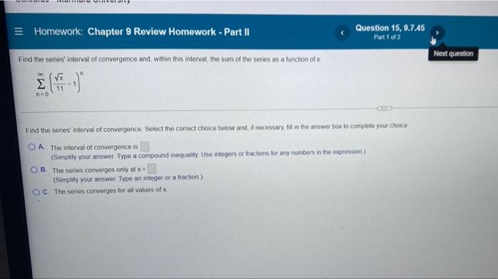 Solved Homework: Chapter 9 Review Homework - Part II | Chegg.com