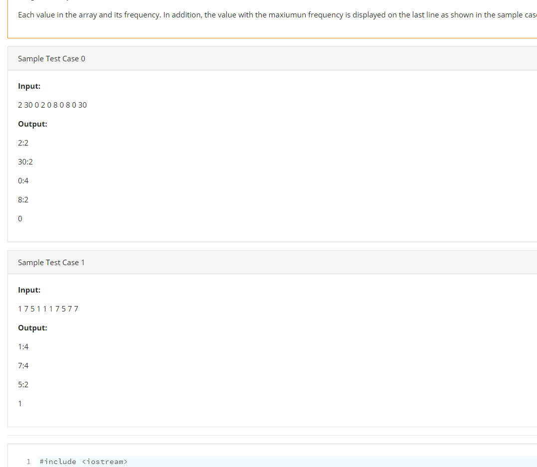 Solved Assignment 3-B: Values frequency in an array Collapse | Chegg.com