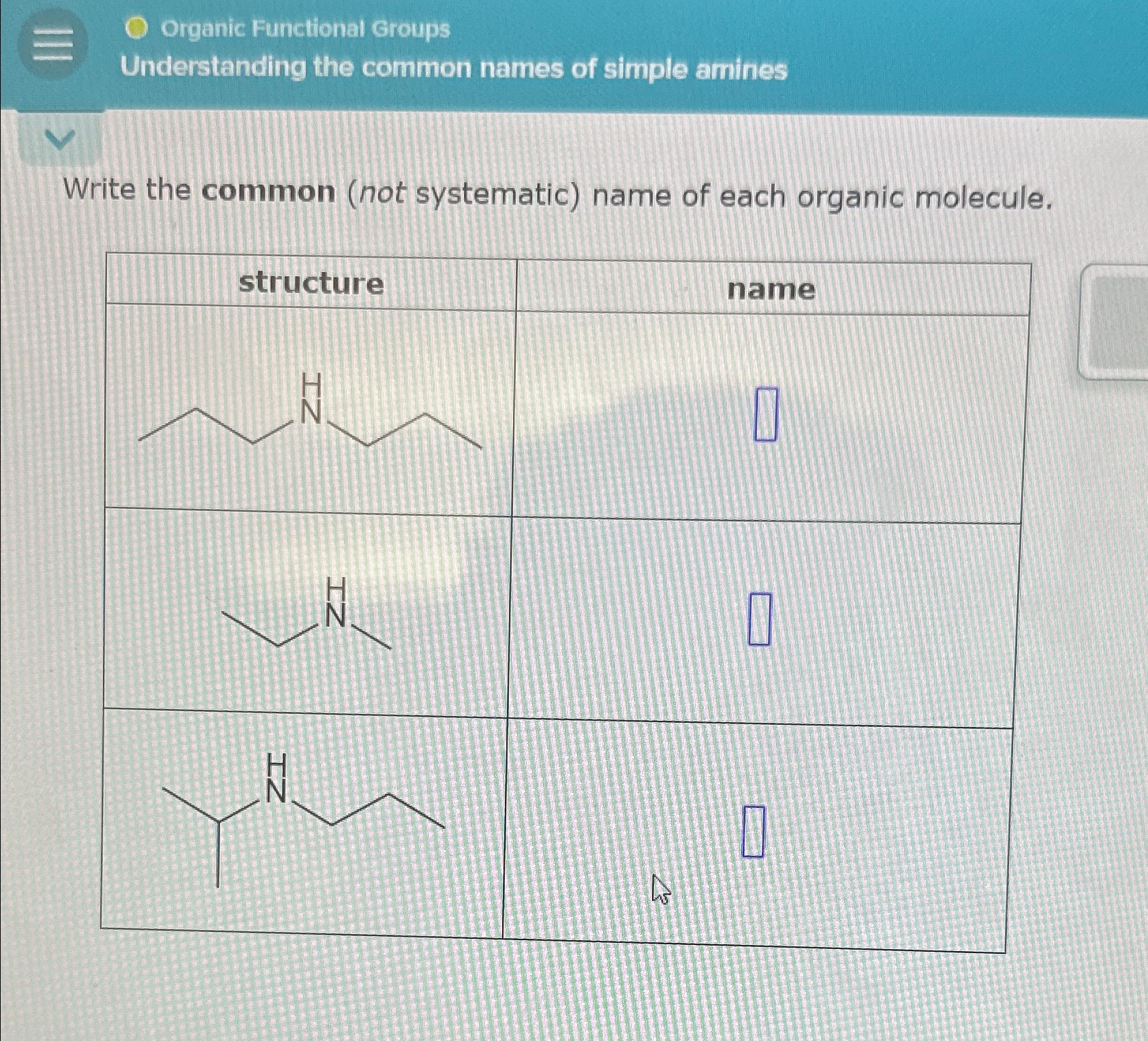 Solved Organic Functional GroupsUnderstanding the common | Chegg.com