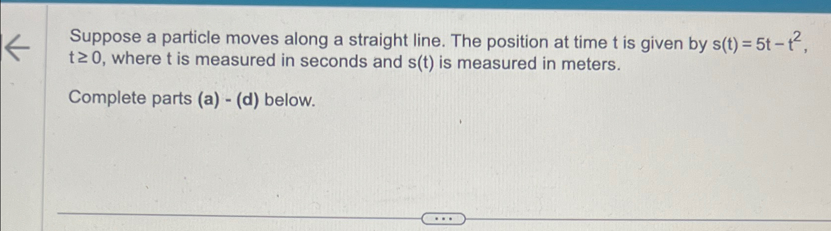 Solved Suppose a particle moves along a straight line. The | Chegg.com