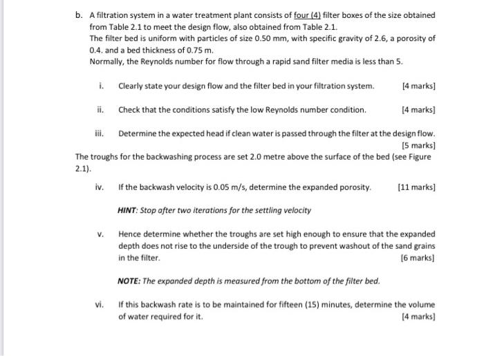 Solved b. A filtration system in a water treatment plant | Chegg.com