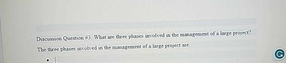 Solved Discussion Question #3: What are three phases | Chegg.com