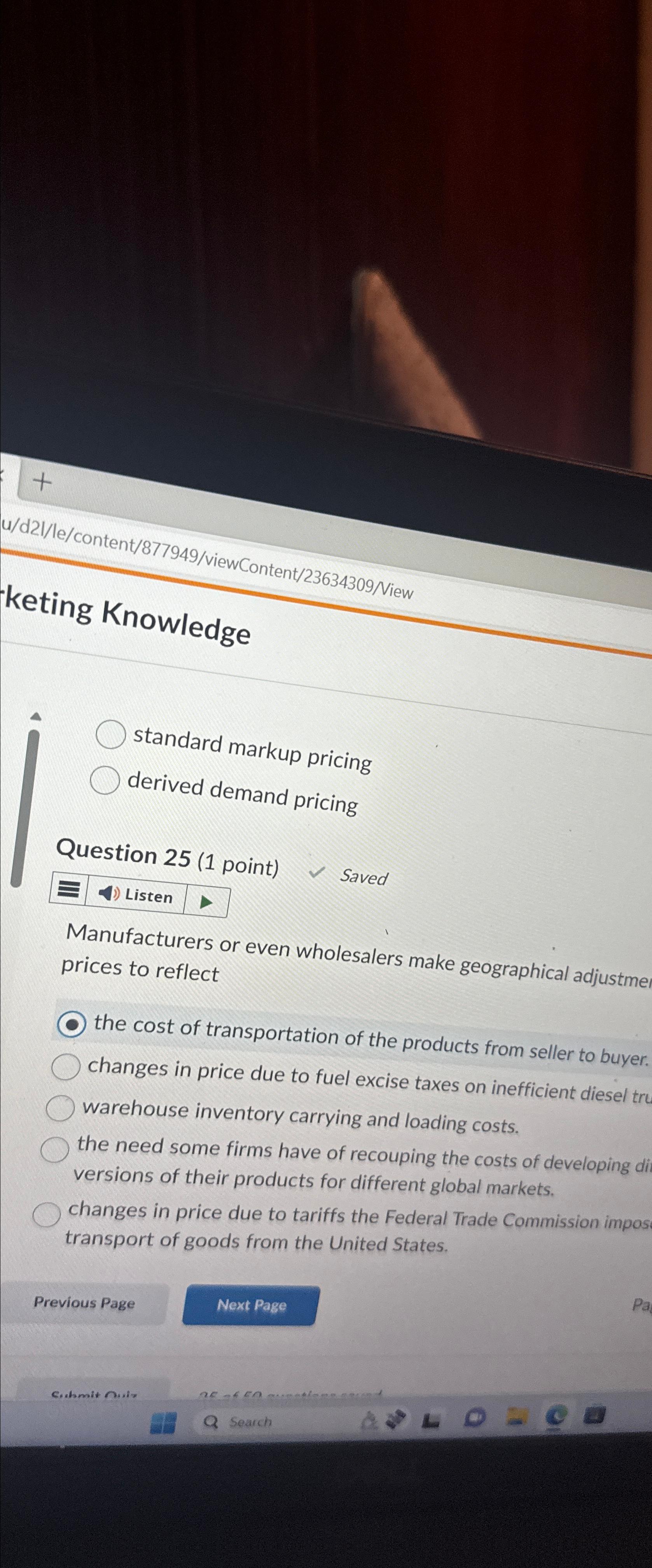 Solved keting Knowledgestandard markup pricingderived demand | Chegg.com