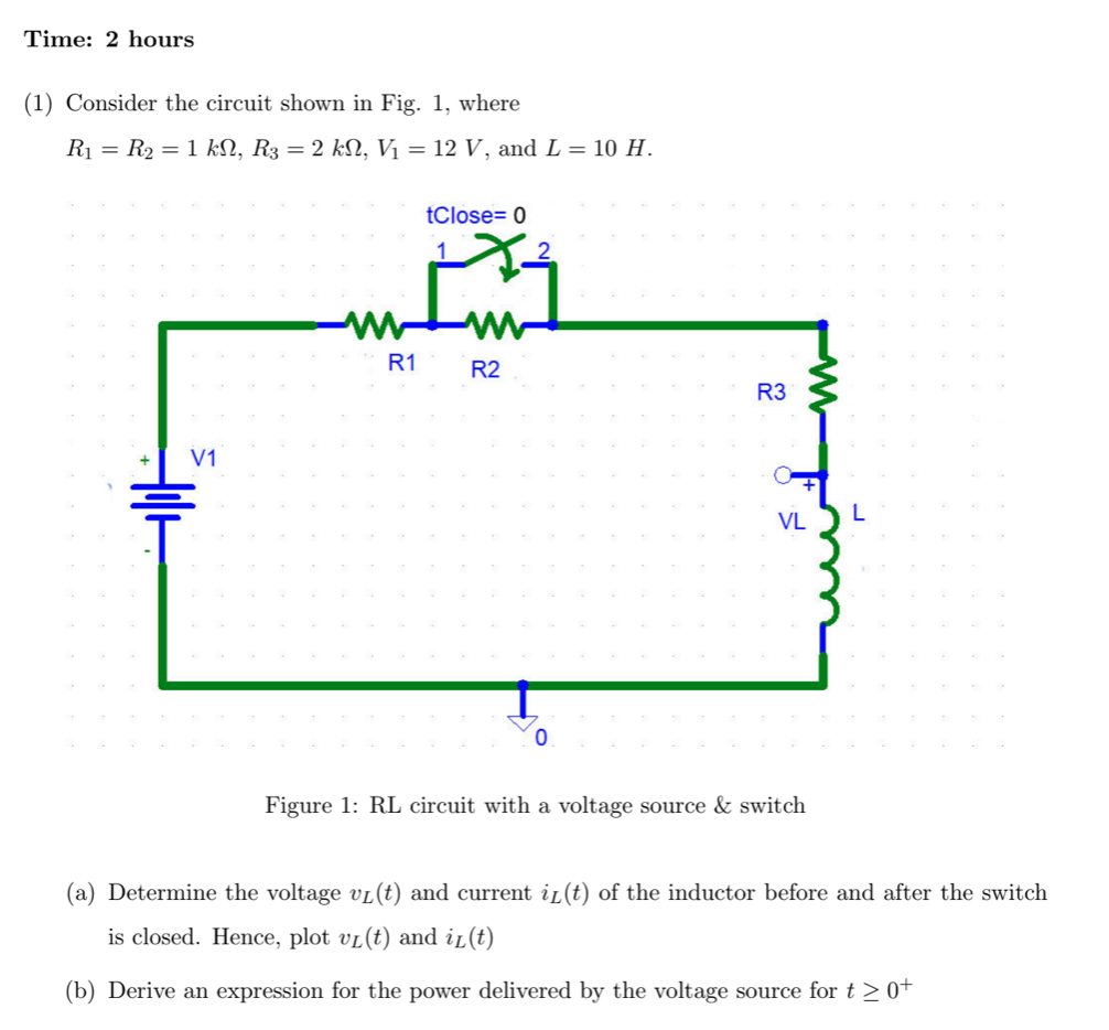 Solved Consider the circuit shown in Fig. 1, ﻿whereR1 = | Chegg.com