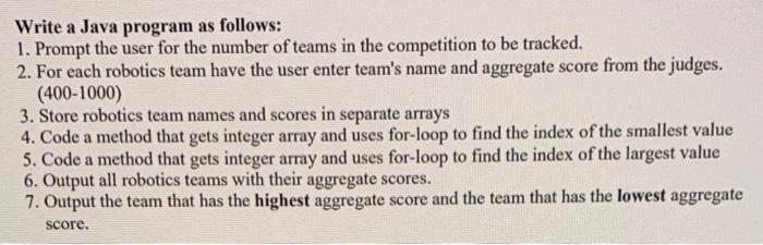 Solved Write a Java program as follows: 1. Prompt the user | Chegg.com