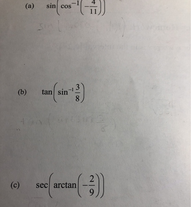 Solved sec arctan | Chegg.com