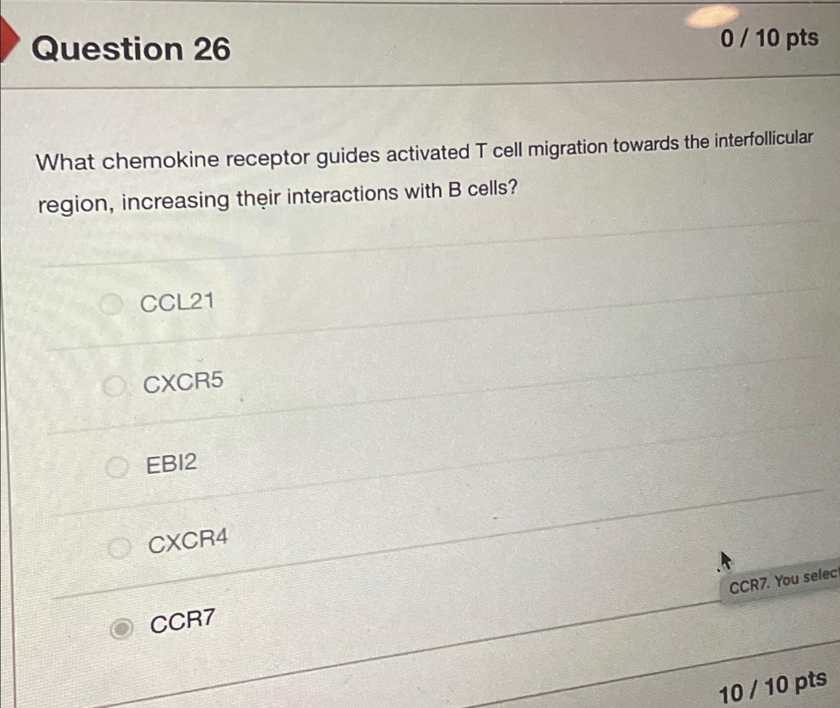 Solved Question 26010 ptsWhat chemokine receptor guides | Chegg.com Solved Question 26010 ptsWhat chemokine receptor guides | Chegg.com