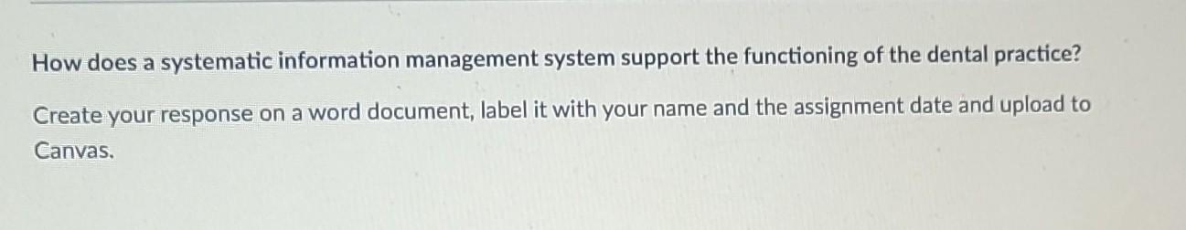 Solved How does a systematic information management system | Chegg.com
