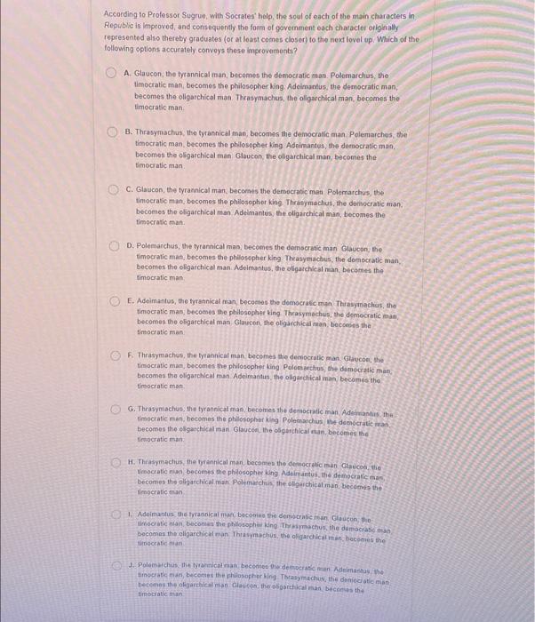 According to Professor Sugrue, with Socrates' help, | Chegg.com