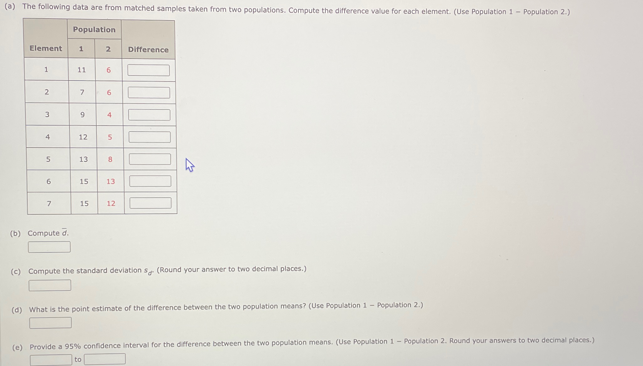 Solved (a) ﻿The following data are from matched samples | Chegg.com