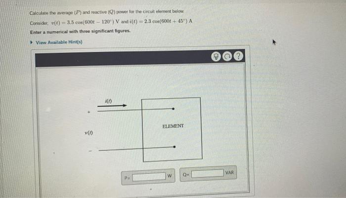 Solved Calculate the average (P) and reactive (Q) power for | Chegg.com