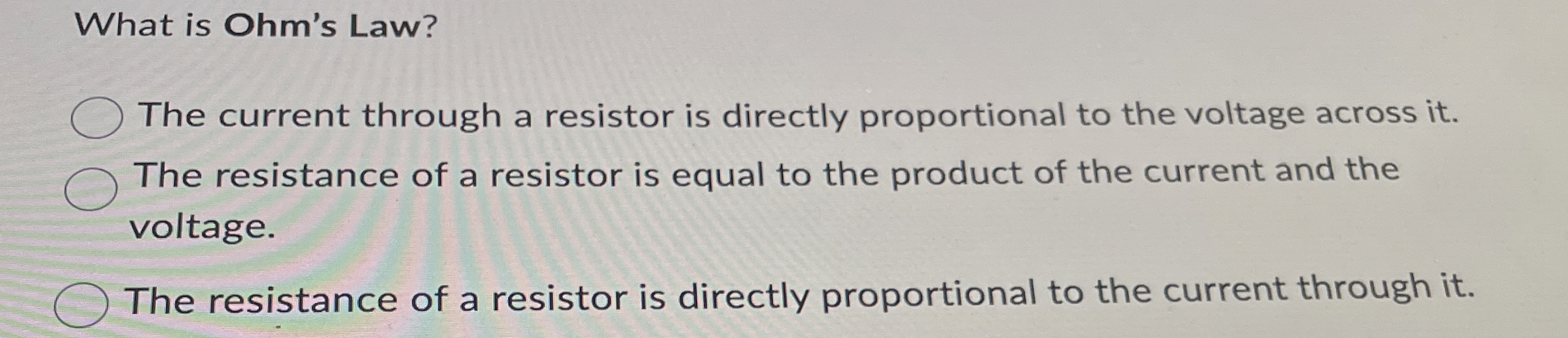 Solved What is Ohm's Law?The current through a resistor is | Chegg.com