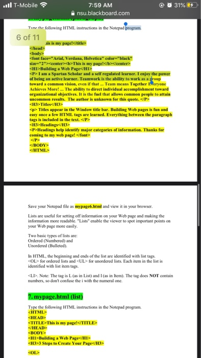Solved First off, what program do you use to write HTML? | Chegg.com