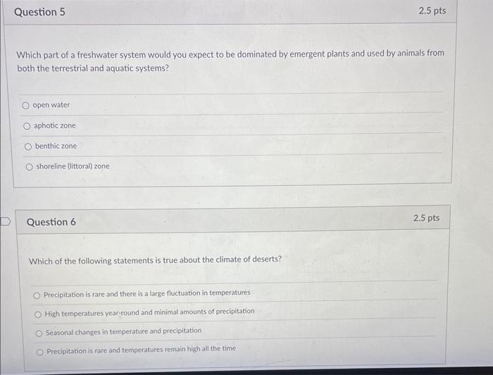 Solved Which part of a freshwater system would you expect to | Chegg.com