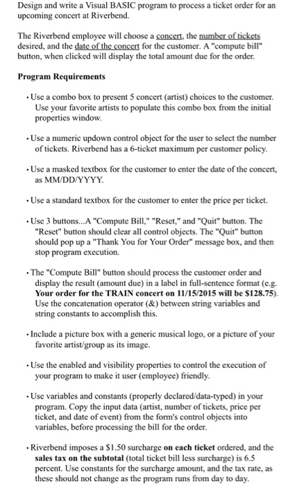 Solved Design and write a Visual BASIC program to process a | Chegg.com