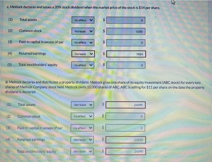 Solved Metlock Company provides you with the following | Chegg.com
