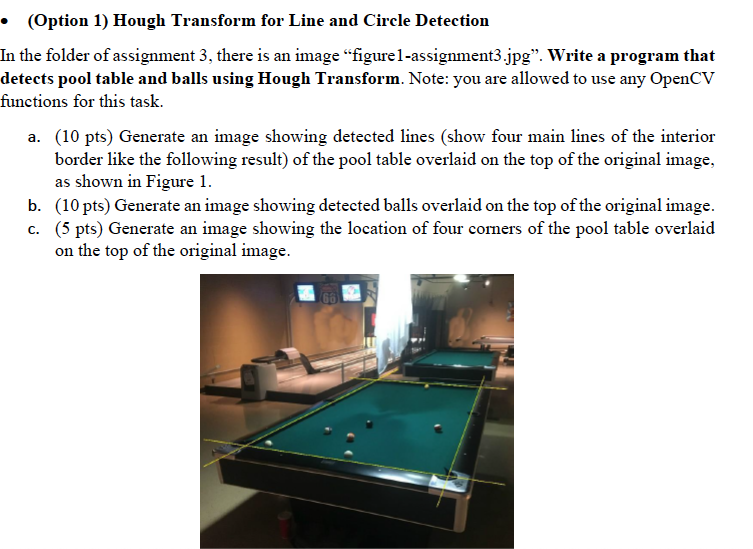 Solved (Option 1) ﻿Hough Transform for Line and Circle | Chegg.com