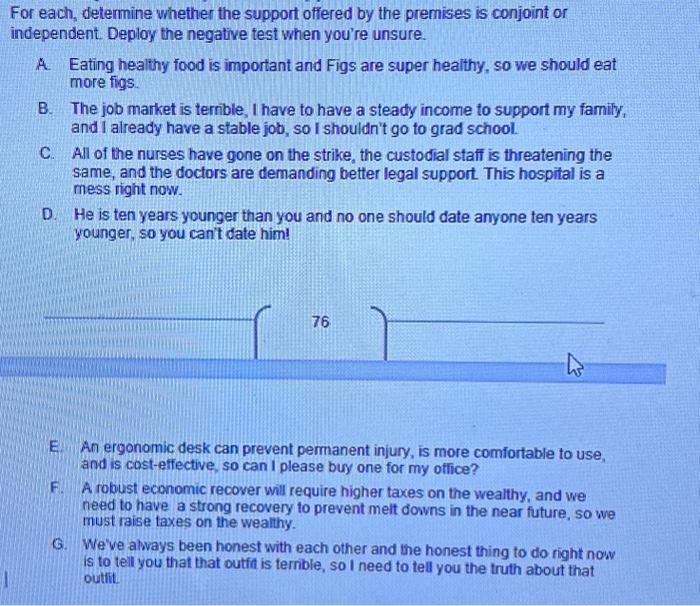 For each, determine whether the support offered by | Chegg.com
